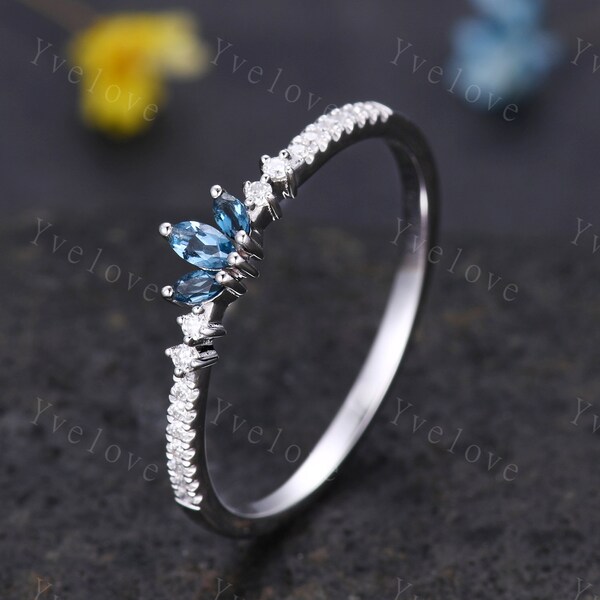 Blue Wedding Ring - Etsy