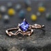 Vintage Princess Cut Tanzanite Engagement Ring Set,twisted Ring,leaf ...