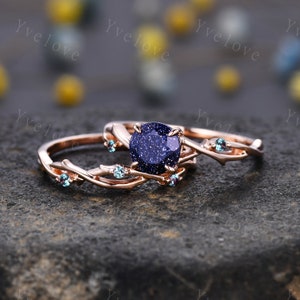 Twig Blue Sandstone Alexandrite Engagement Ring,sandstone Engagement ...