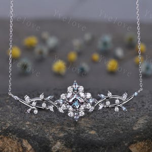Unique Princess Shaped Alexandrite Pendant,cluster Alexandrite Necklace ...