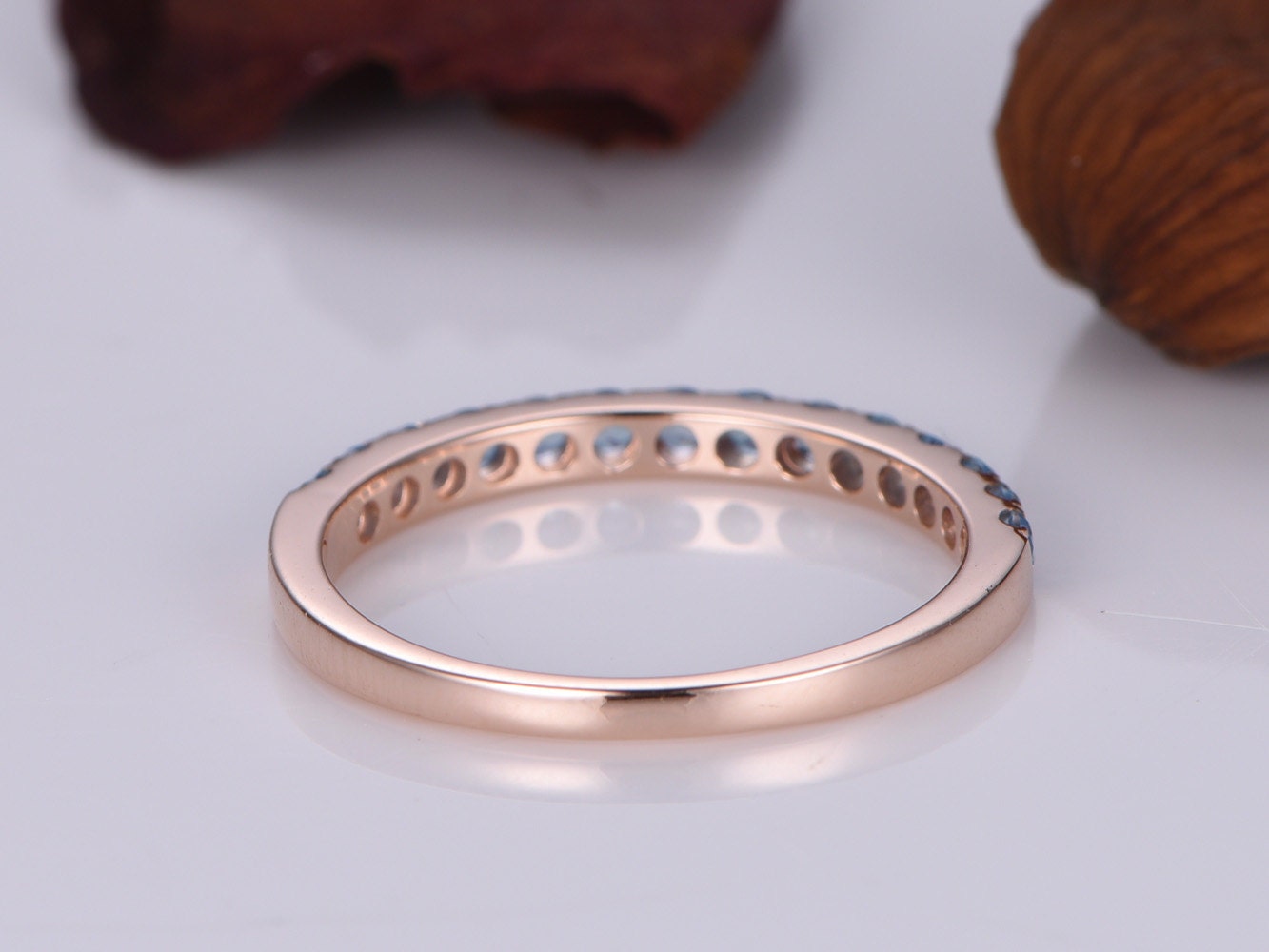 Topaz Ring Topaz Wedding Band Natural Blue Gem Stone Ring - Etsy