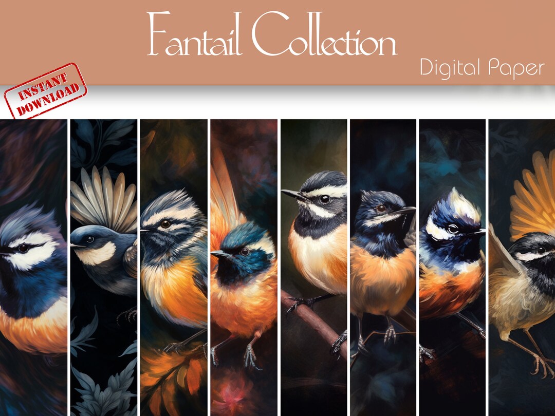 Fantail Digital Paper for Creative Design, Scrapbooking, Apparel ...