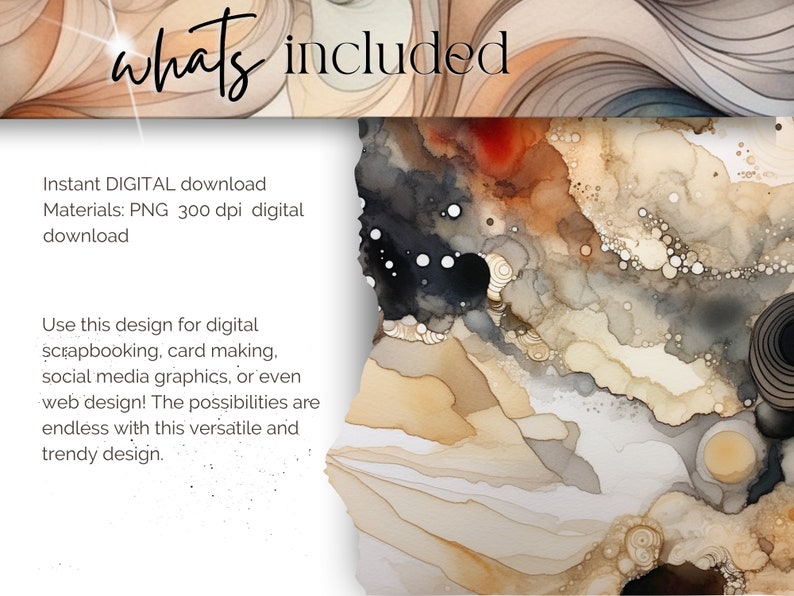 Neutral Watercolor Digital Paper Pack - Abstract Multicolor Backgrounds ...