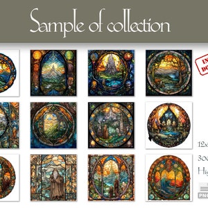 Middle Earth "stained Glass" Digital Paper for Creative Design ...