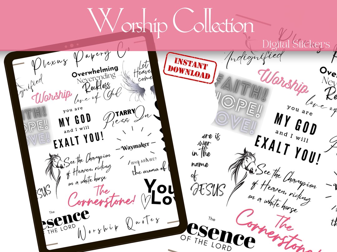 Worship Collection, Goodnotes Digital Stickers, Christian Stickers ...