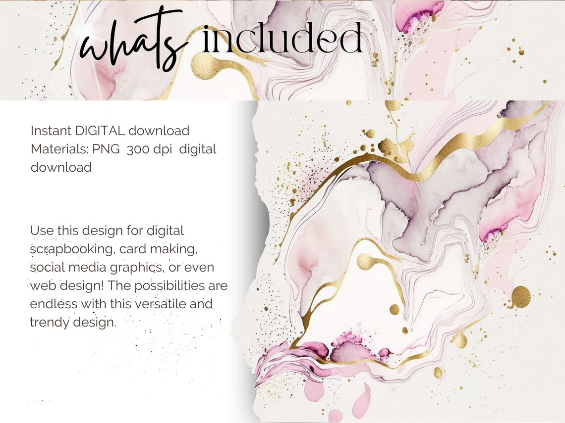 Liquid Ink Pink Digital Paper Pack - Abstract and Vibrant Backgrounds ...
