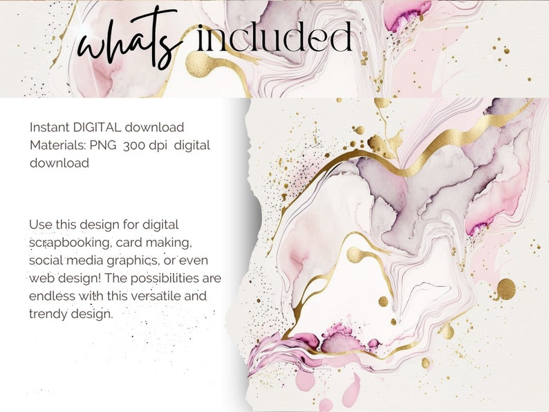 Liquid Ink Pink Digital Paper Pack - Abstract and Vibrant Backgrounds ...