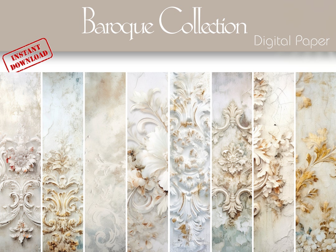 Baroque Digital Paper, Scrapbook & Journal Backgrounds (digital ...