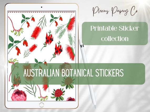 Australiana Botanical Stickers Printable Planner Stickers | Etsy