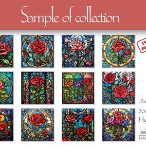 Roses "stained Glass" Digital Paper for Creative Design, Scrapbooking ...