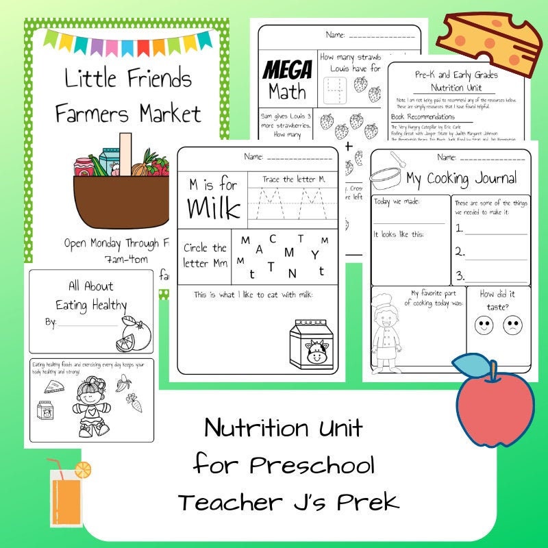 Nutrition Themed Unit for Preschool - Homeschool - Early Grades ...