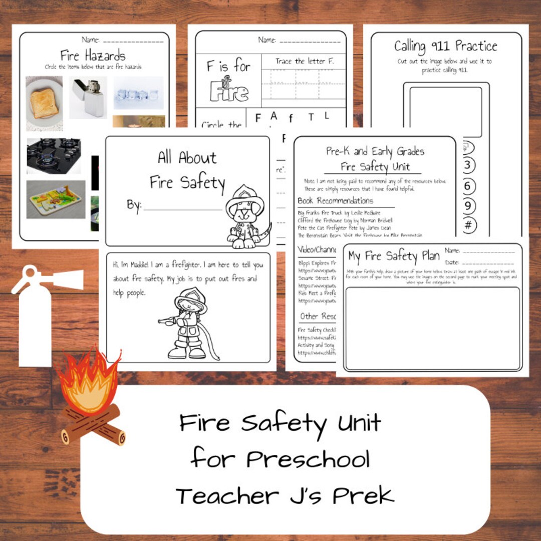 Fire Safety Themed Unit for Preschool - Homeschool - Distance Learning ...