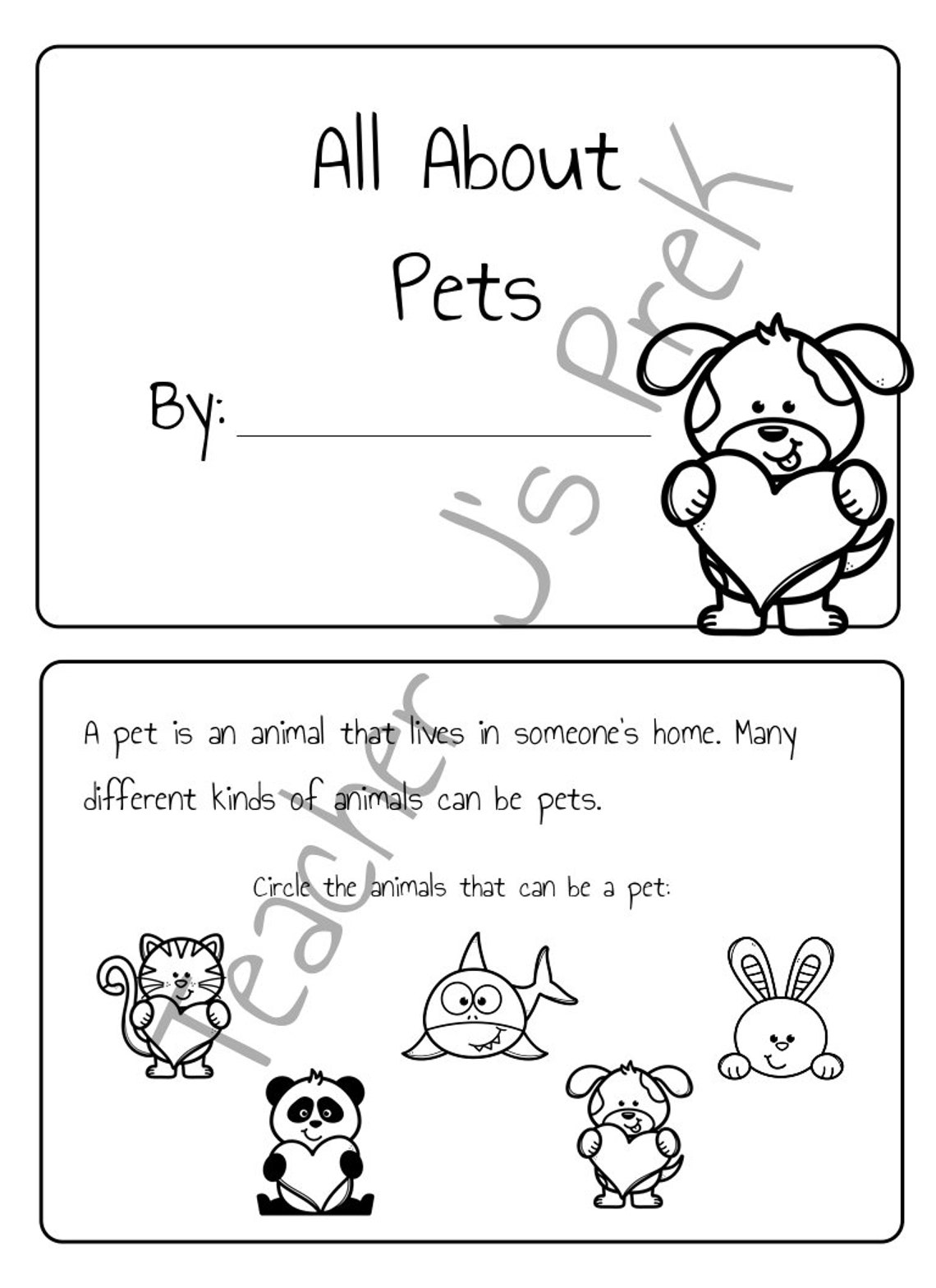 Learn About Pets Unit // Preschool - Prek and Early Grades // Cats and ...