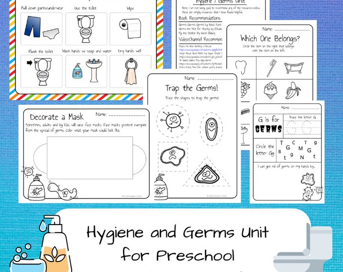Hygiene and Germs Themed Unit for Preschool - Homeschool - Distance ...