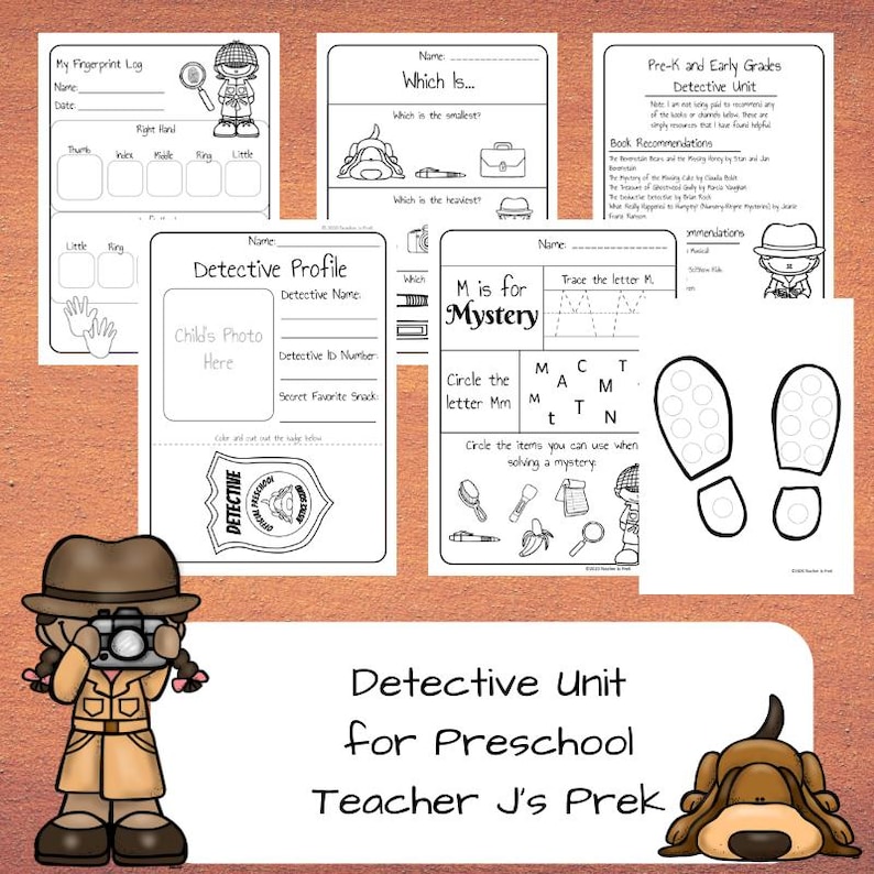 Detective Theme Printables Preschool Homeschool Early Grades - Etsy