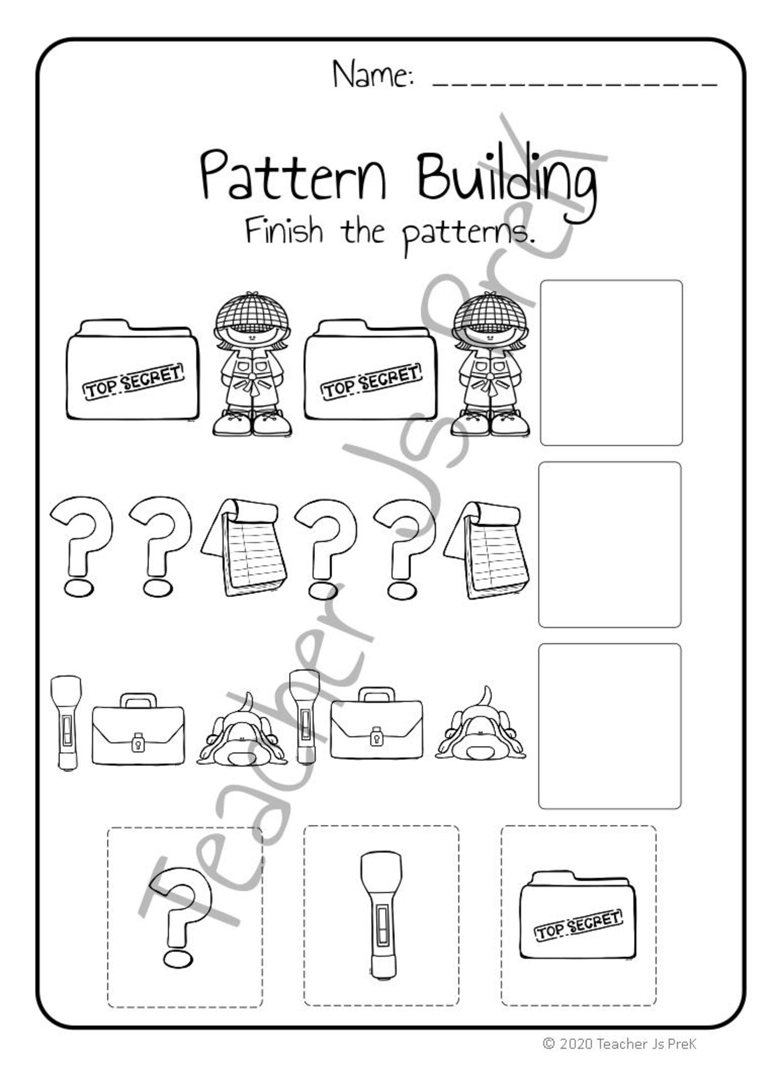 Detective Theme Printables Preschool Homeschool Early Grades - Etsy