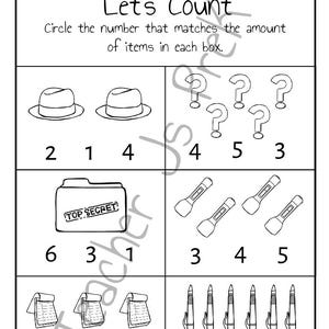 Detective Theme Printables Preschool Homeschool Early Grades - Etsy