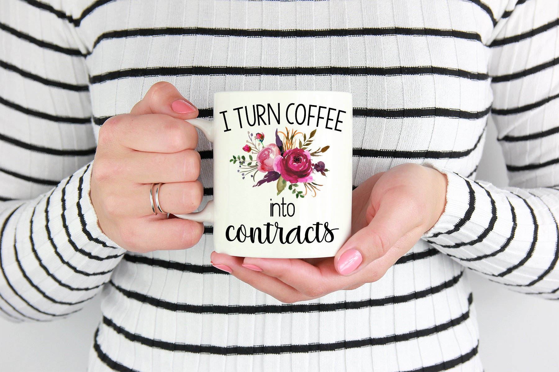 I Turn Coffee Into Contracts Real Estate Agent Mug Realtor Etsy