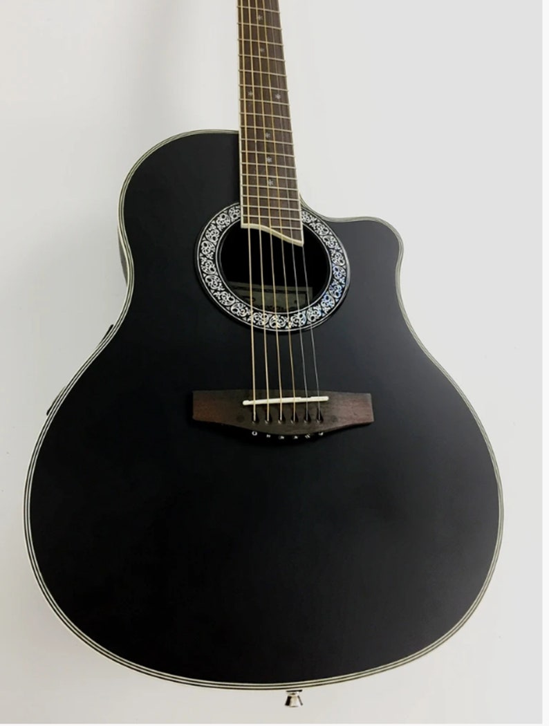 Full Size Caraya Round-back Electro-acoustic Guitar Matt Black | Etsy
