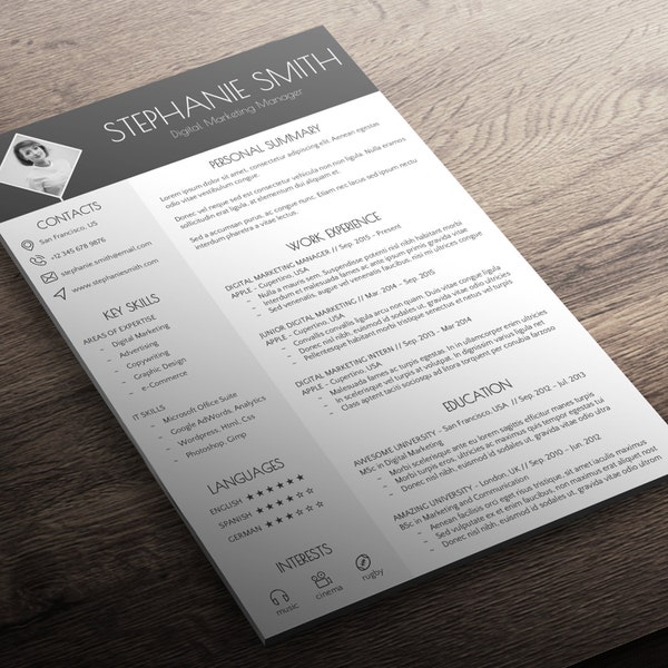 Cover Letter Business Card Resume - Etsy