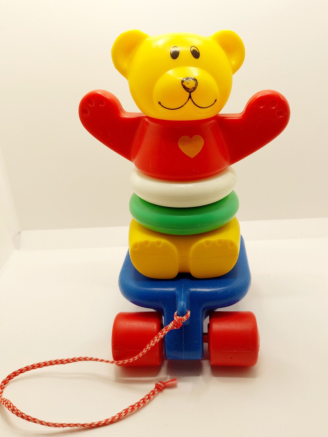 Vintage Playskool Stack N Pull Teddy Bear, Vintage Plastic Teddy ...