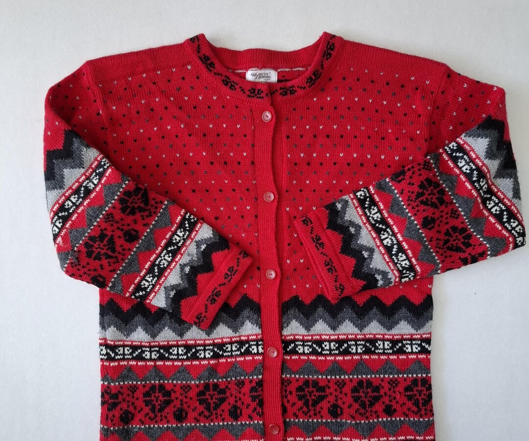 Scandinavian Wool Cardigan. Vintage Handmade Finnish Knitted Sweater by ...