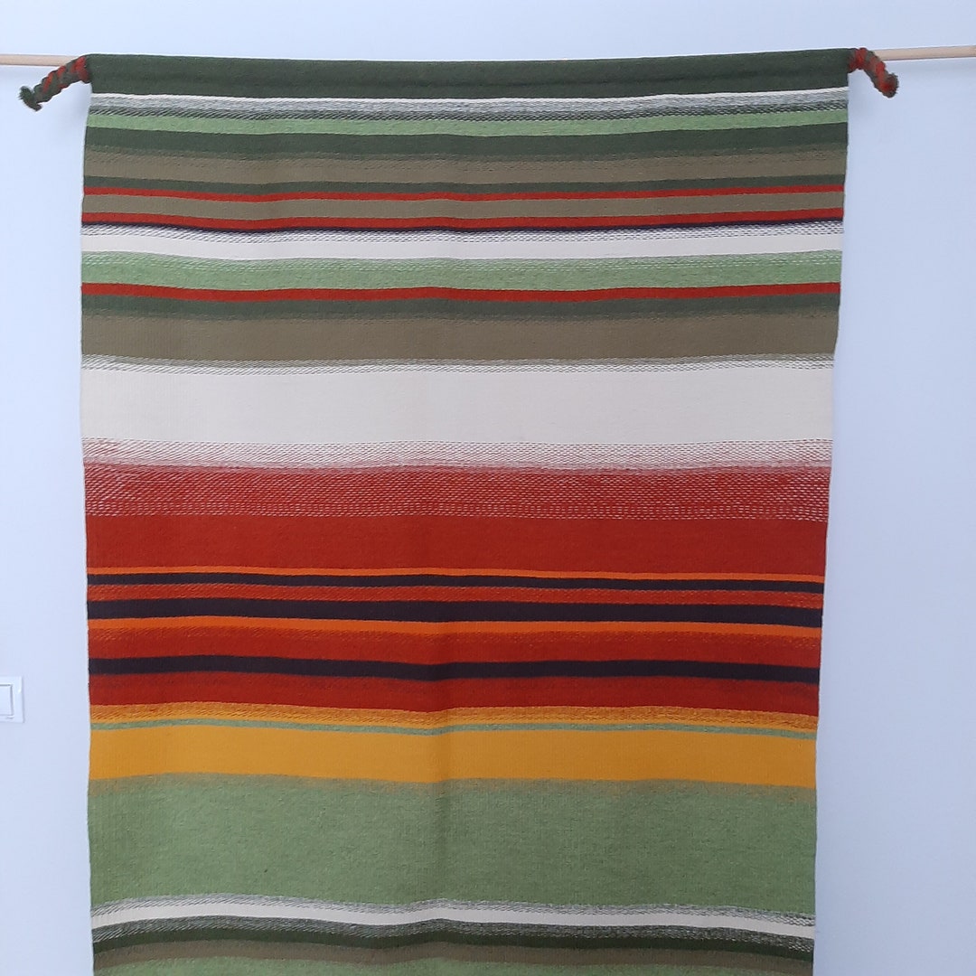 Large Сolorful Vintage Raanu. Vintage Finnish Hand Woven Wall Decor ...