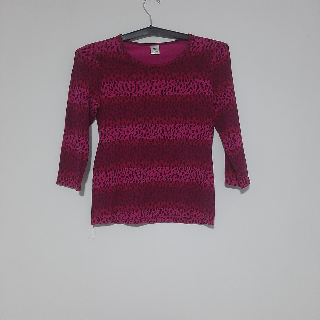 3/4 Sleeve Top by NANSO From Finland / Vintage Blue Black Loose Style ...