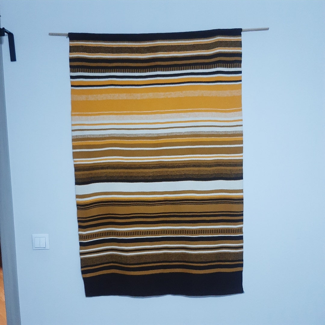 Сolorful Vintage Raanu. Vintage Finnish Hand Woven Wall Decor, Striped ...