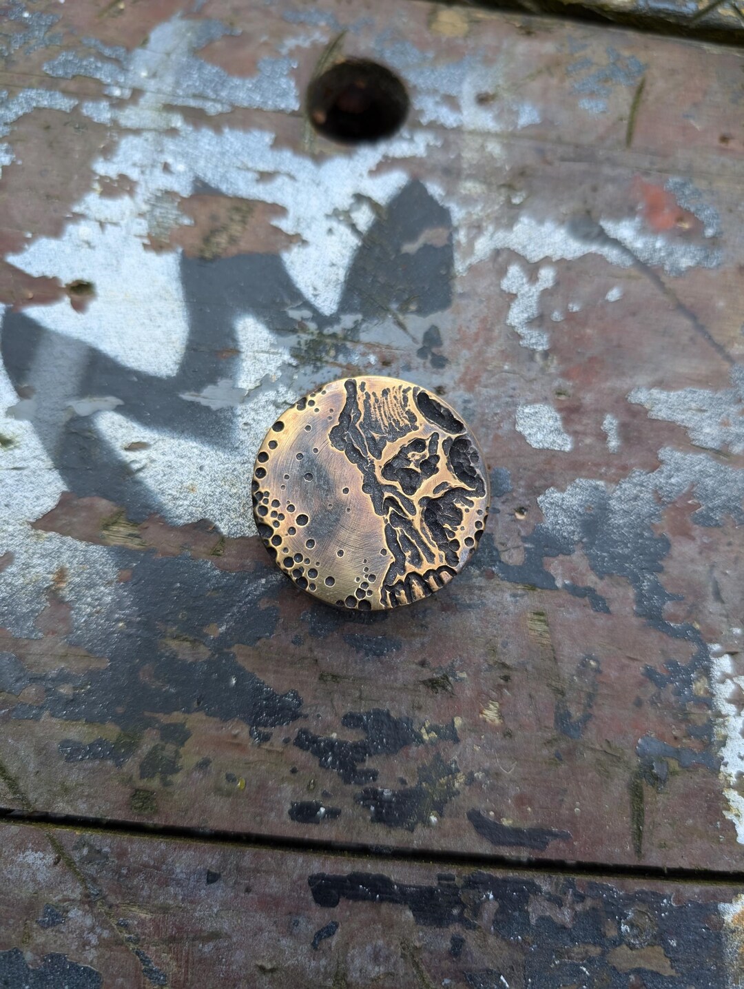 Carved Brass Edc Challenge Coin. the Rot - Etsy