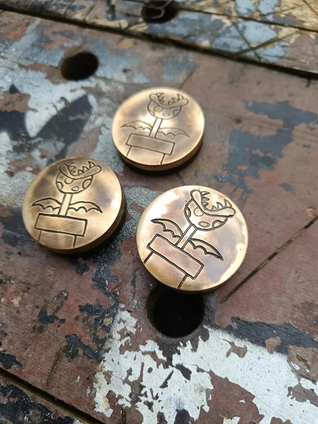 Brass and Blackwood Edc Challenge Coin. FAFO Piranha Plant - Etsy