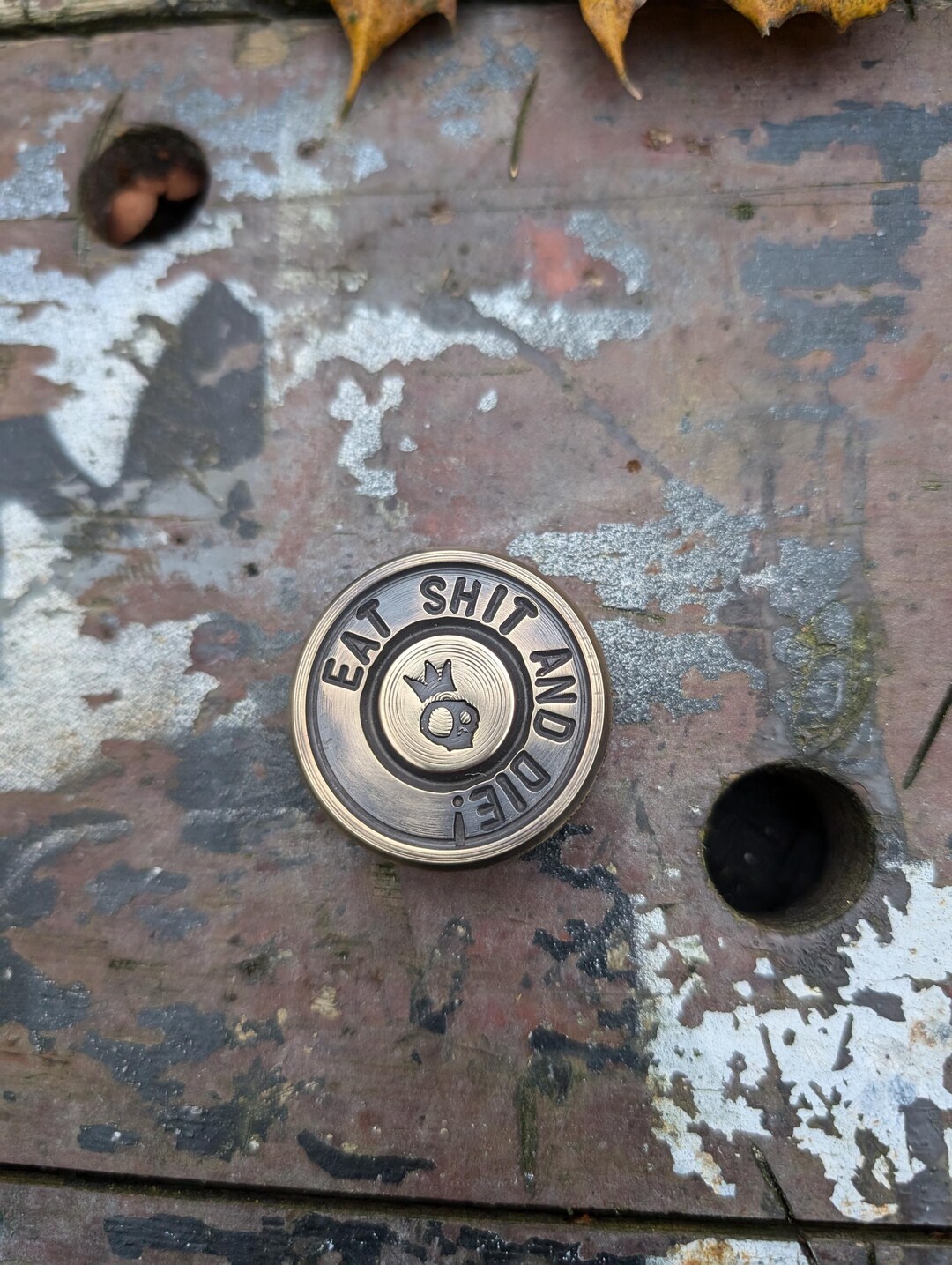 Brass Edc Challenge Coin. Eat - Etsy