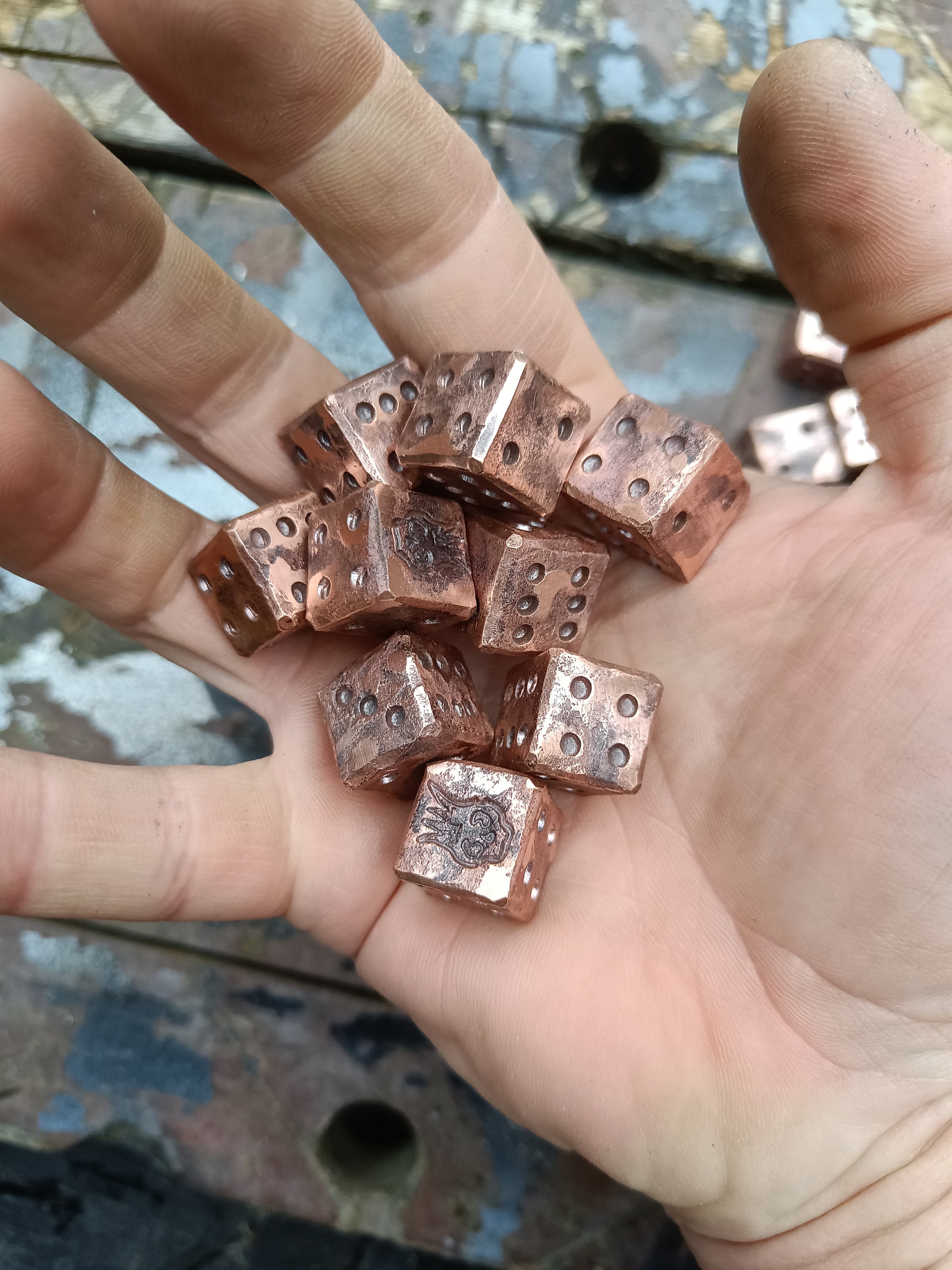 A Pair of Forged Never Alone Copper Dice. Hand Forged by Simply Orn8 - Etsy