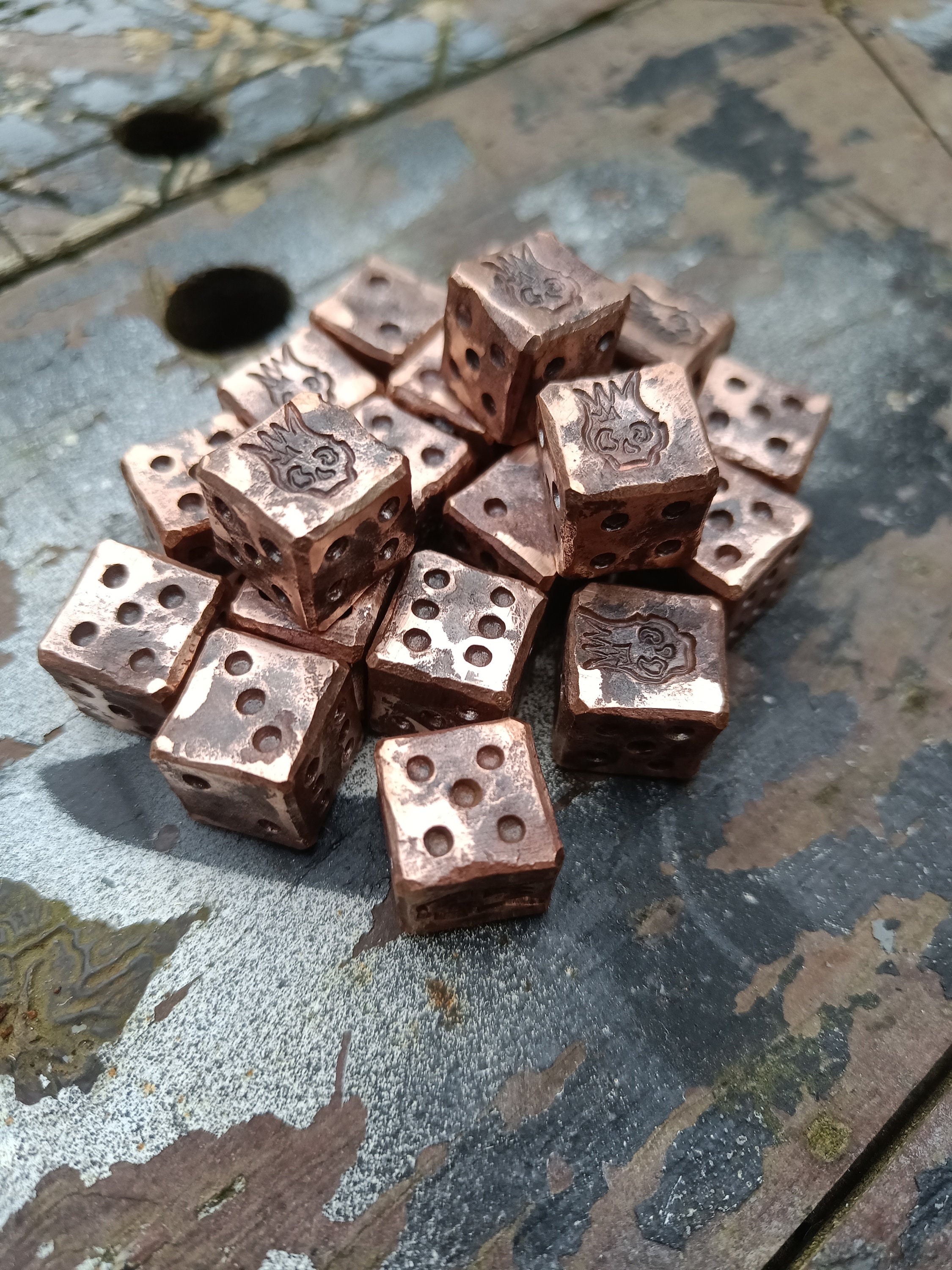 A Pair of Forged Never Alone Copper Dice. Hand Forged by Simply Orn8 - Etsy