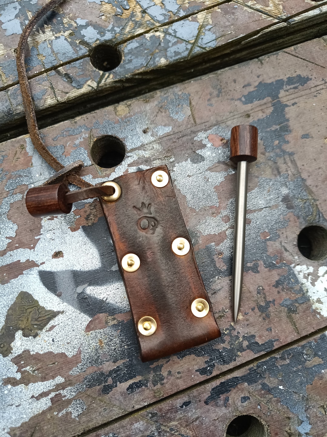 Edc/workshop Spike Awl. Reclaimed Mahogany - Etsy