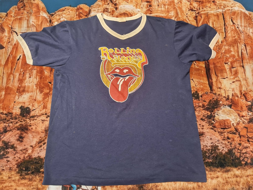 ROLLING STONES T-Shirt 1970er Jahre ORIGINAL Vintage Authentische Band ...