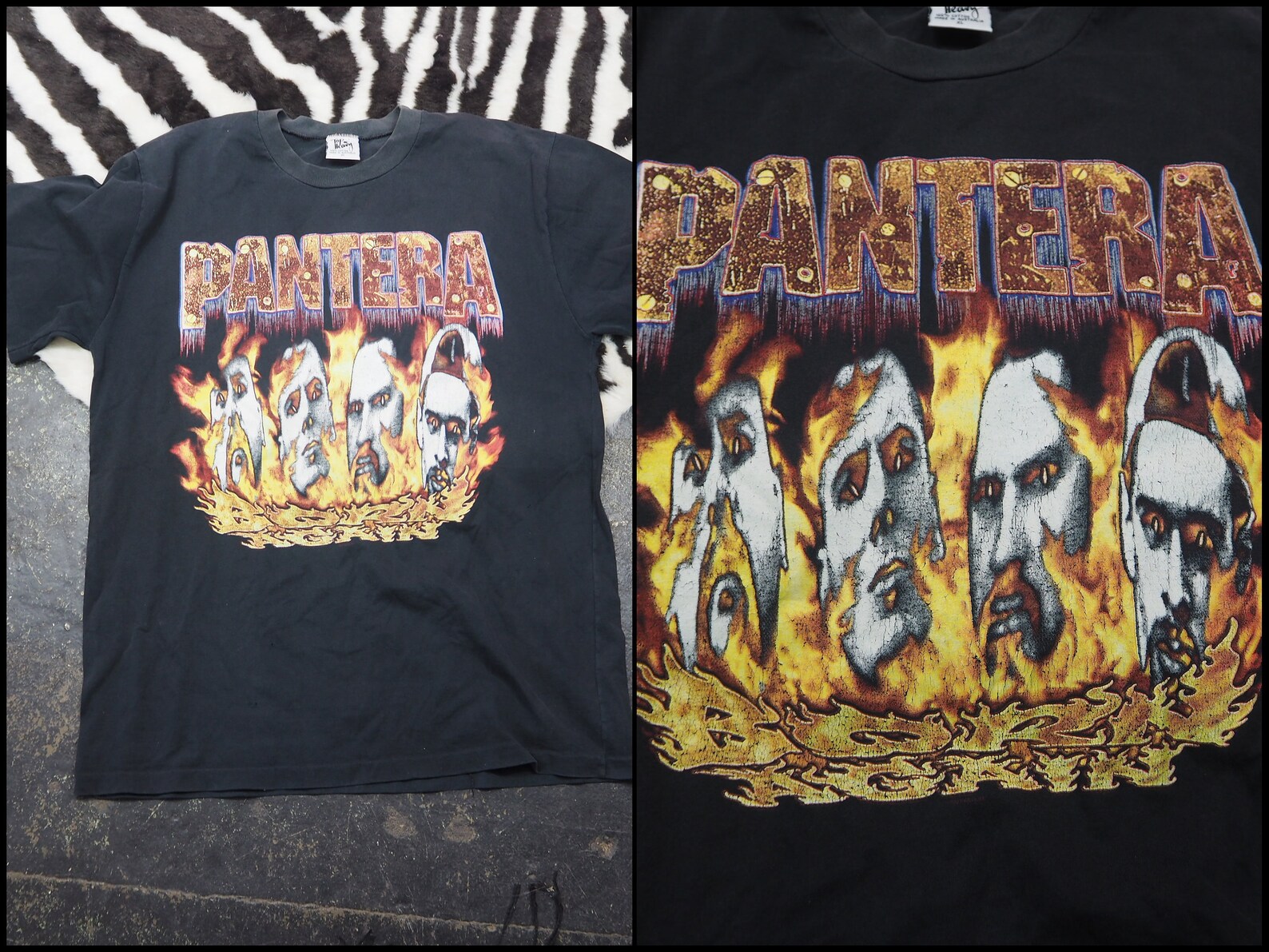 PANTERA Vintage Band Tee Born Again Music T-shirt Worn Torn Distressed ...