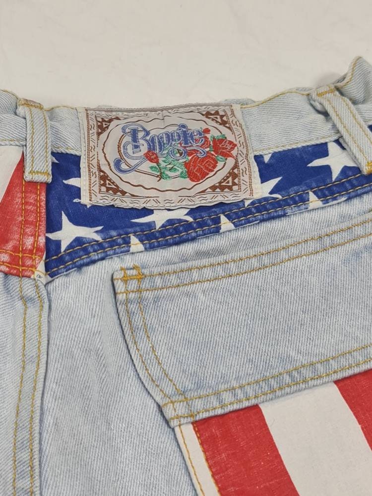 BOOGIE Shorts High Waisted Hot Pants Ripped Denim Vintage Ripped Denim ...