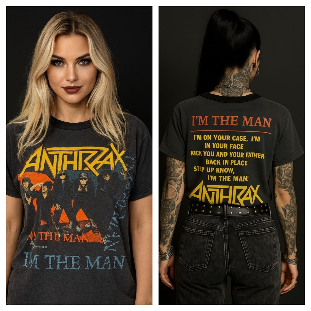 Vintage 1980s Anthrax T-shirt “i’m the Man” Tour Tee Authentic Thrash ...