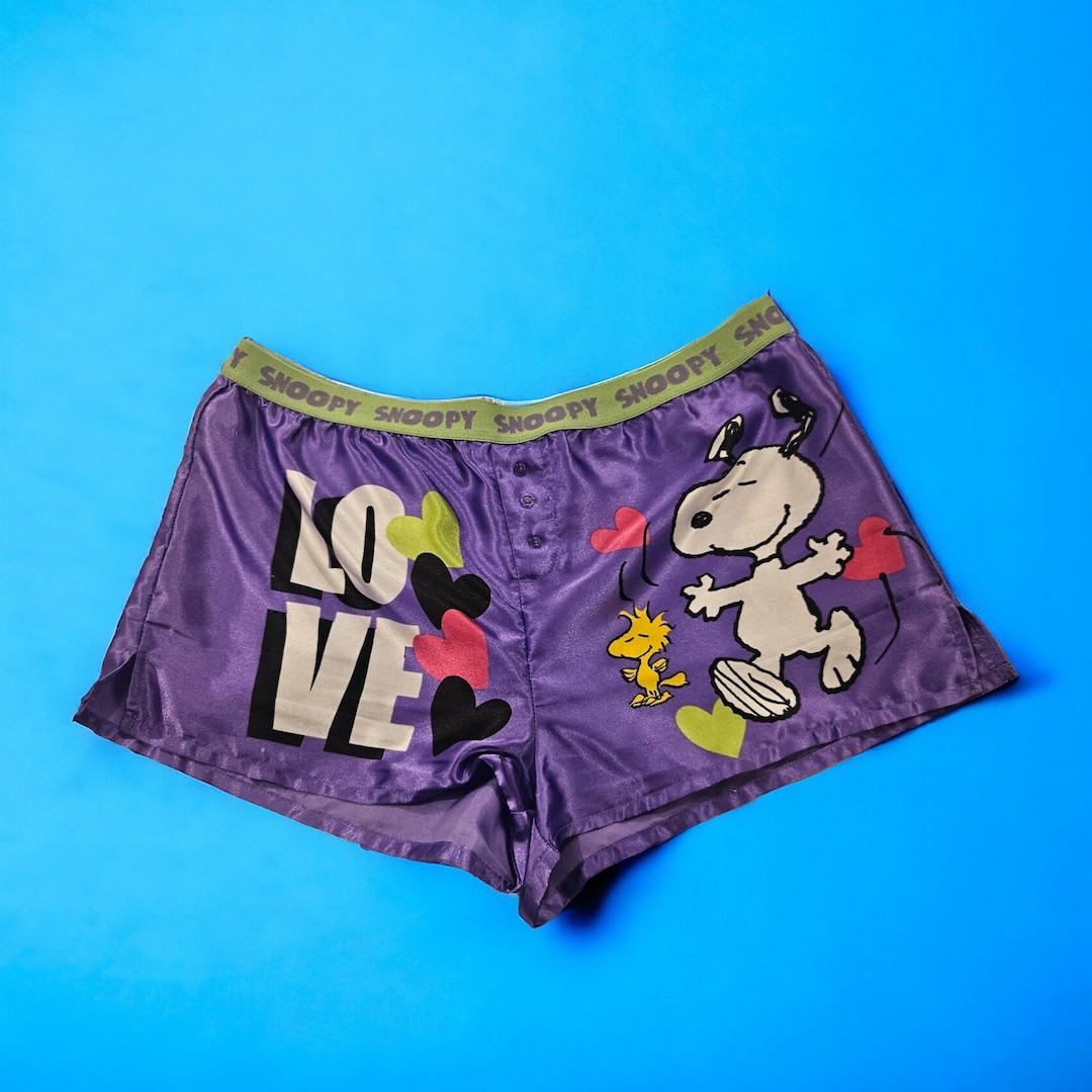 SNOOPY Vintage Boxers 1990s Gift for Him Valentine's Day Surprise Silky ...
