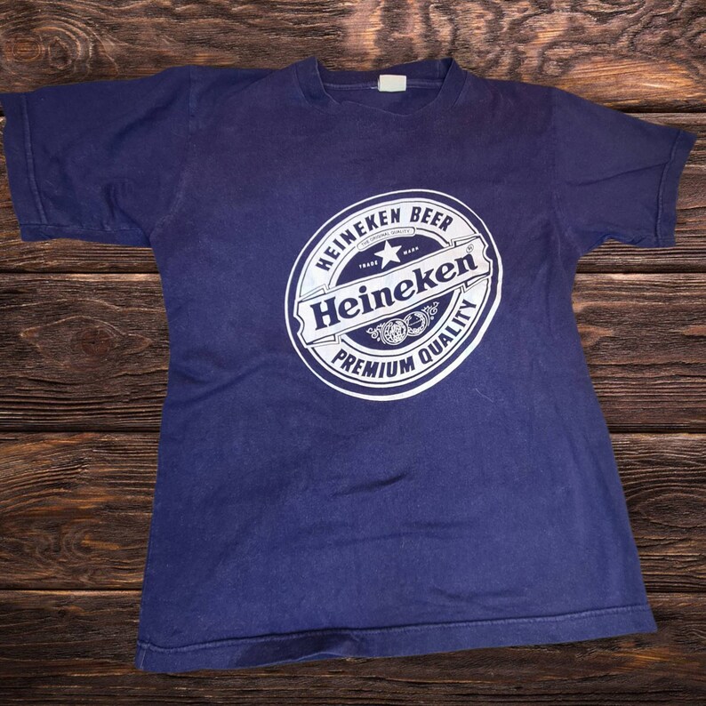 HEINEKEN BEER T-shirt 90's Double Sided Print Worn in Y2k Merchandise ...