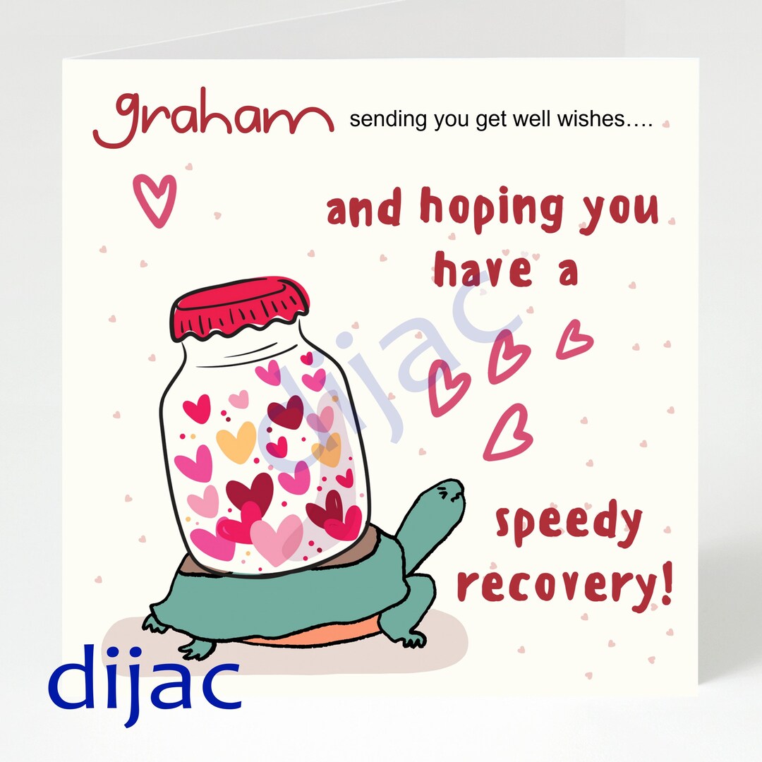 Personalised Get Well Soon Card Speedy Recovery Feel Better Soon GCGW4 ...