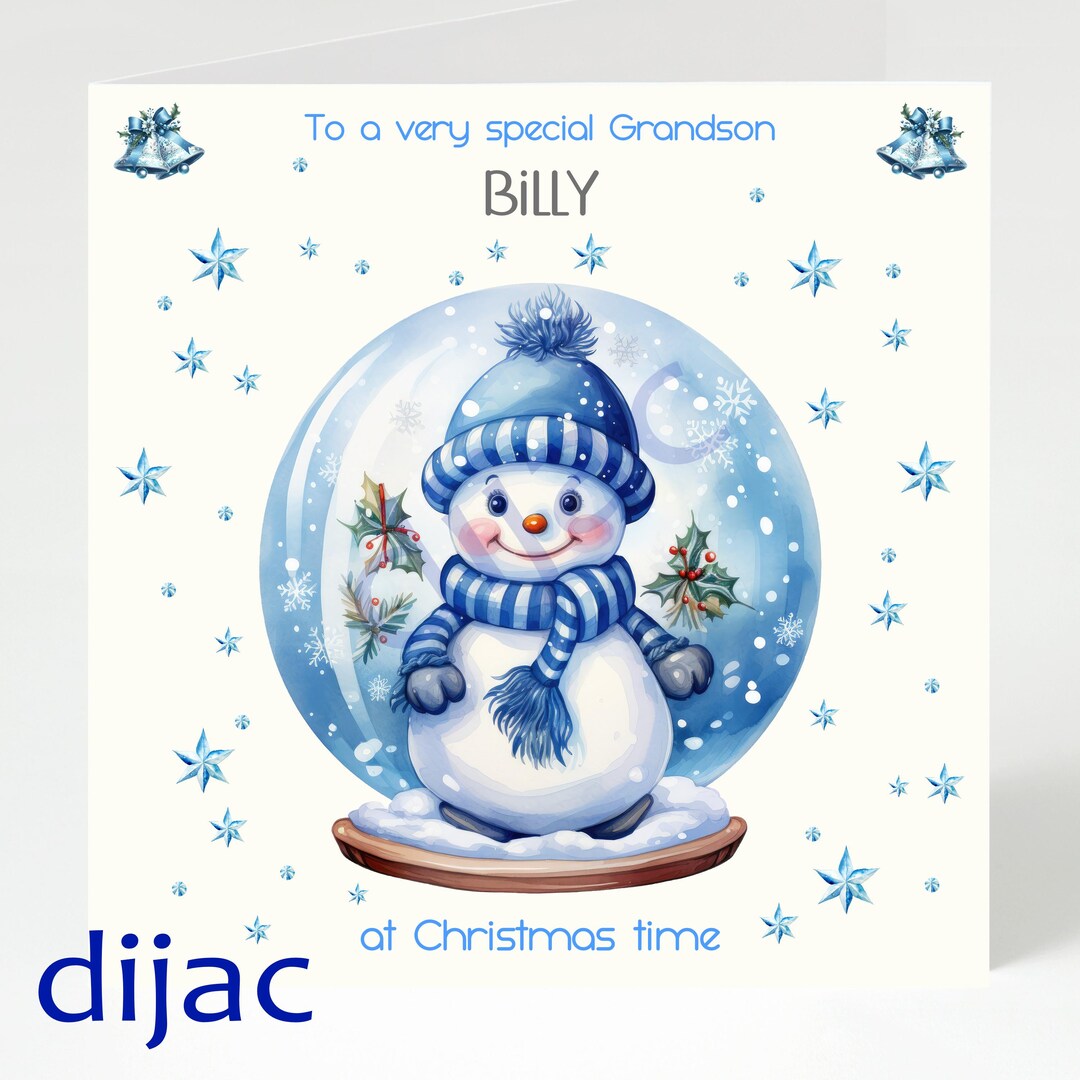 Personalised Christmas Card Boy's Christmas Card Merry Christmas ...