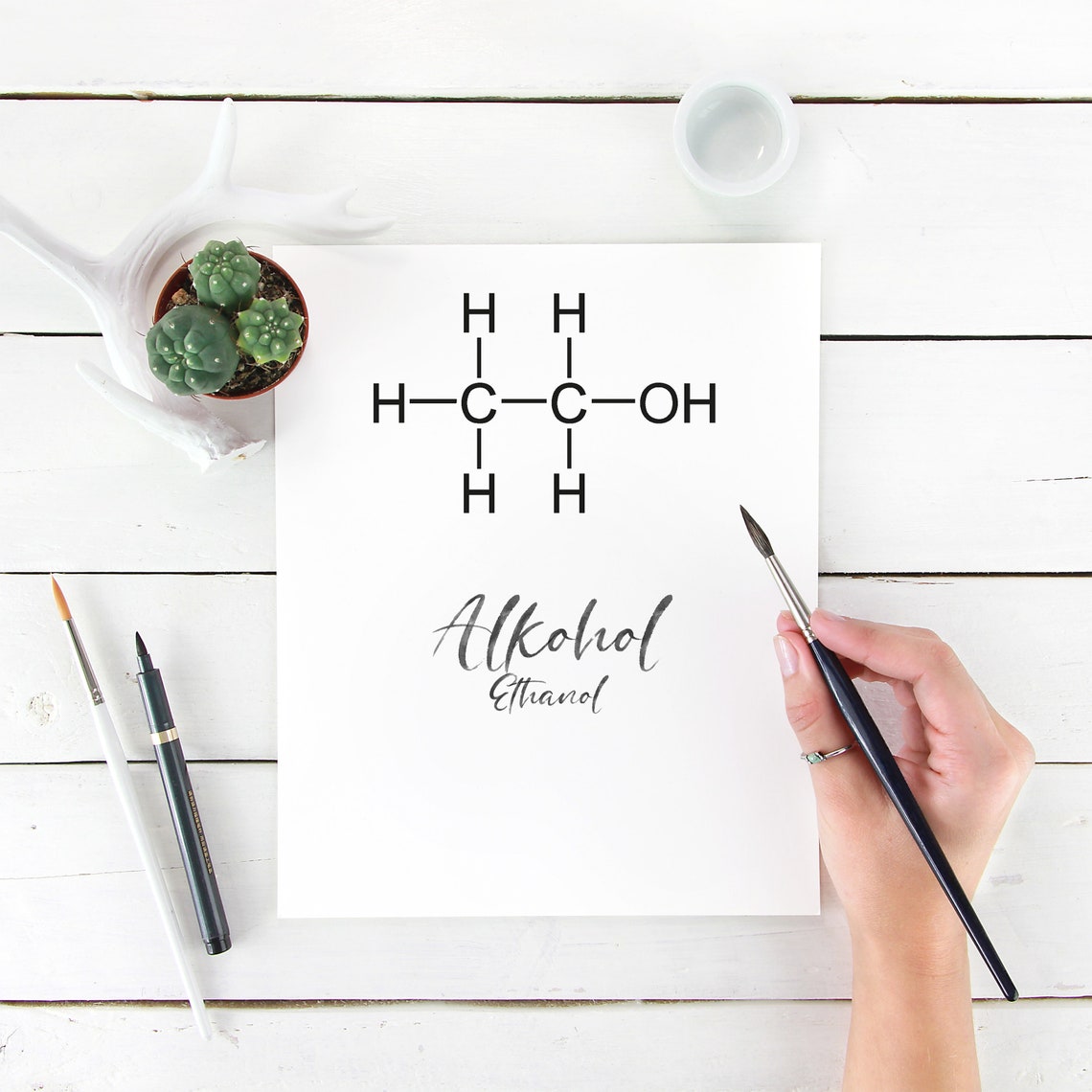 Alcohol Ethanol Structural Formula Art Printing Funny Gift Idea ...