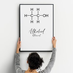 Alcohol Ethanol Structural Formula Art Printing Funny Gift Idea ...