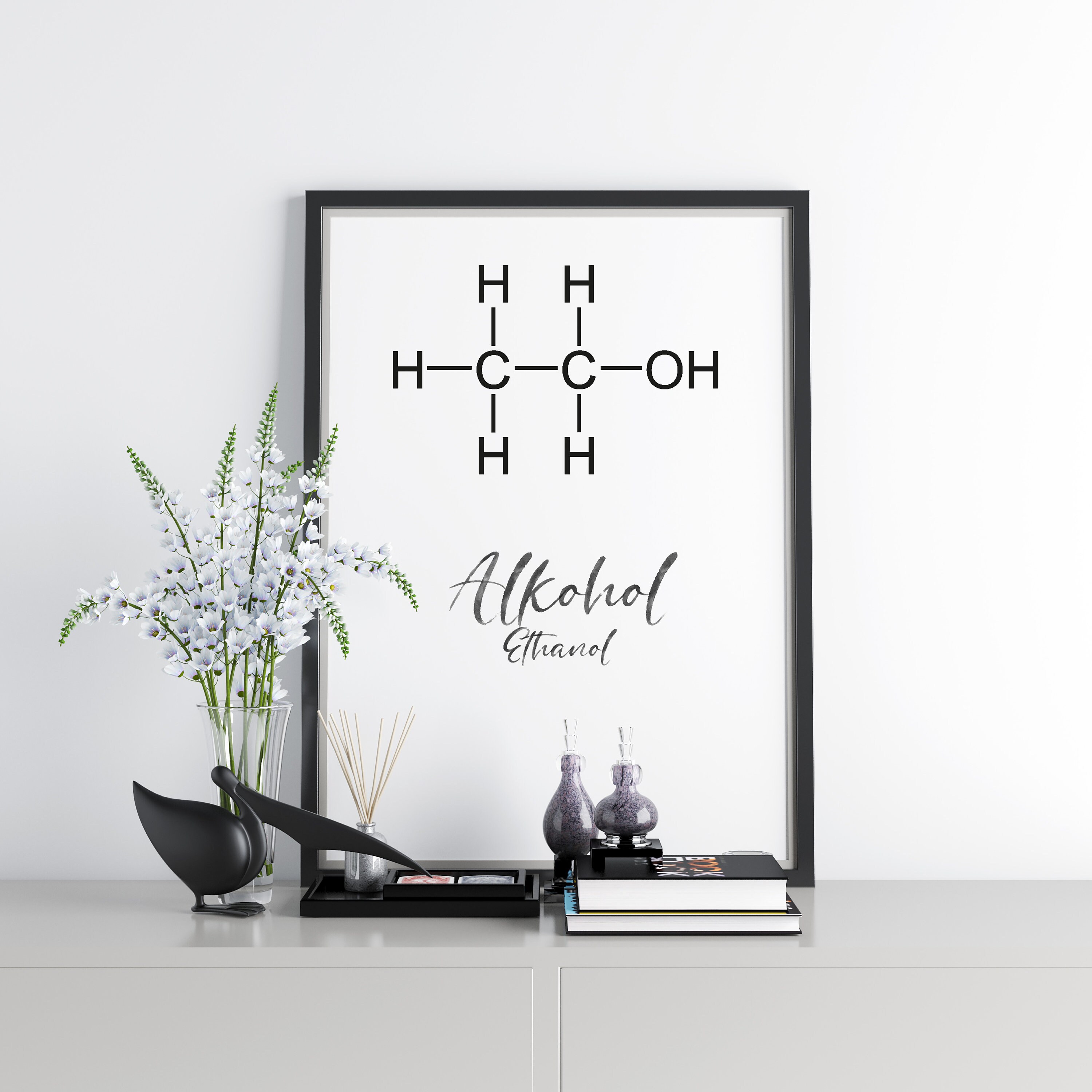 Alcohol Ethanol Structural Formula Art Printing Funny Gift Idea ...