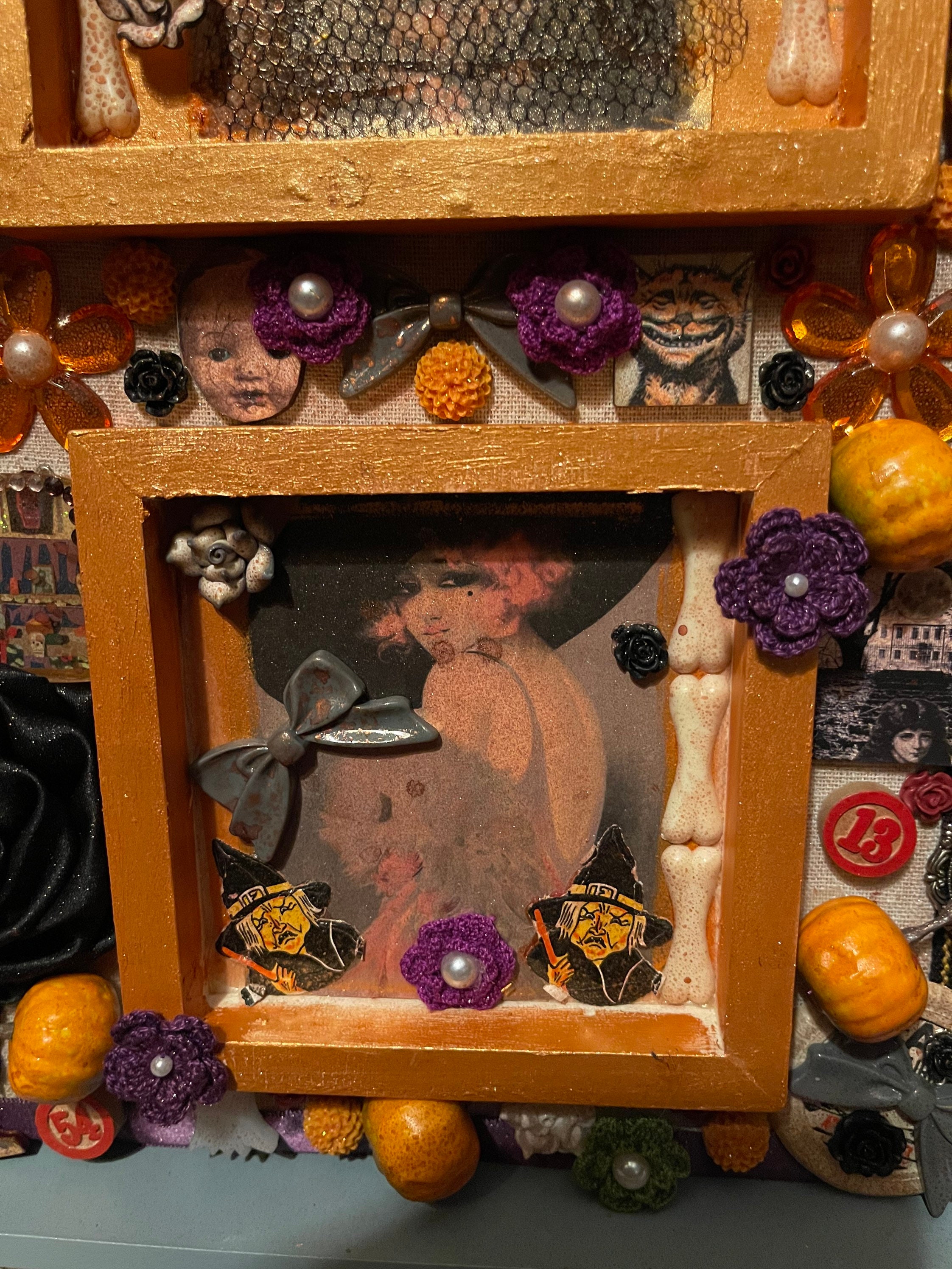 Fall Autumn Gloria Swanson Shadow Box Glass Box OOAK Artist Box Mixed ...