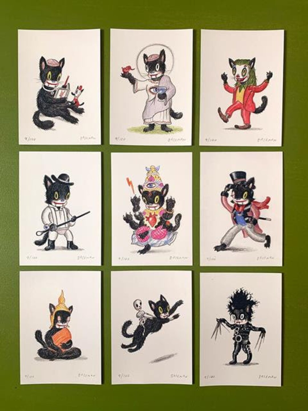 Gary Baseman Limited Edition Giclee Print Set 9 7x5 Signed & Numbered ...