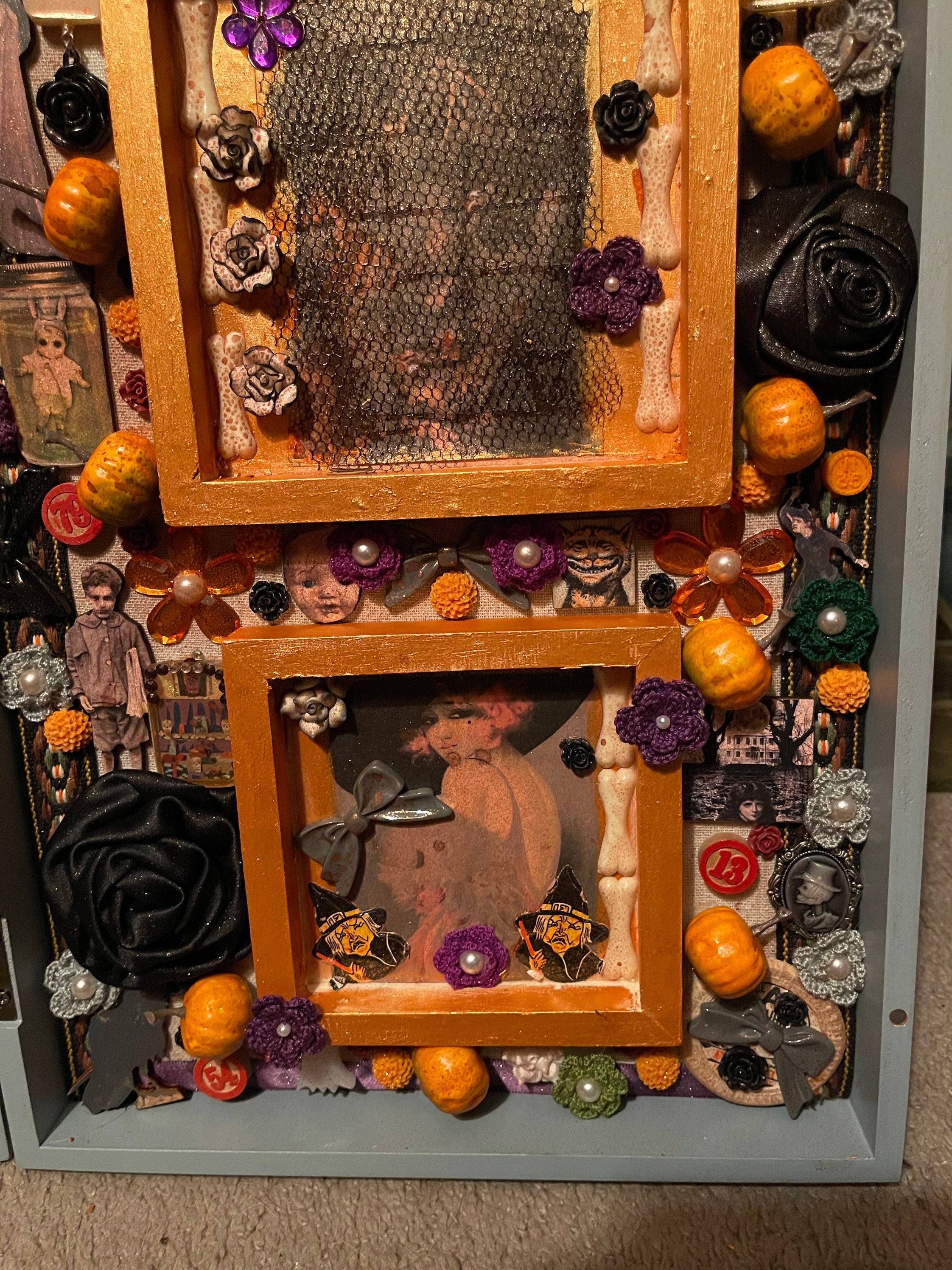 Fall Autumn Gloria Swanson Shadow Box Glass Box OOAK Artist Box Mixed ...