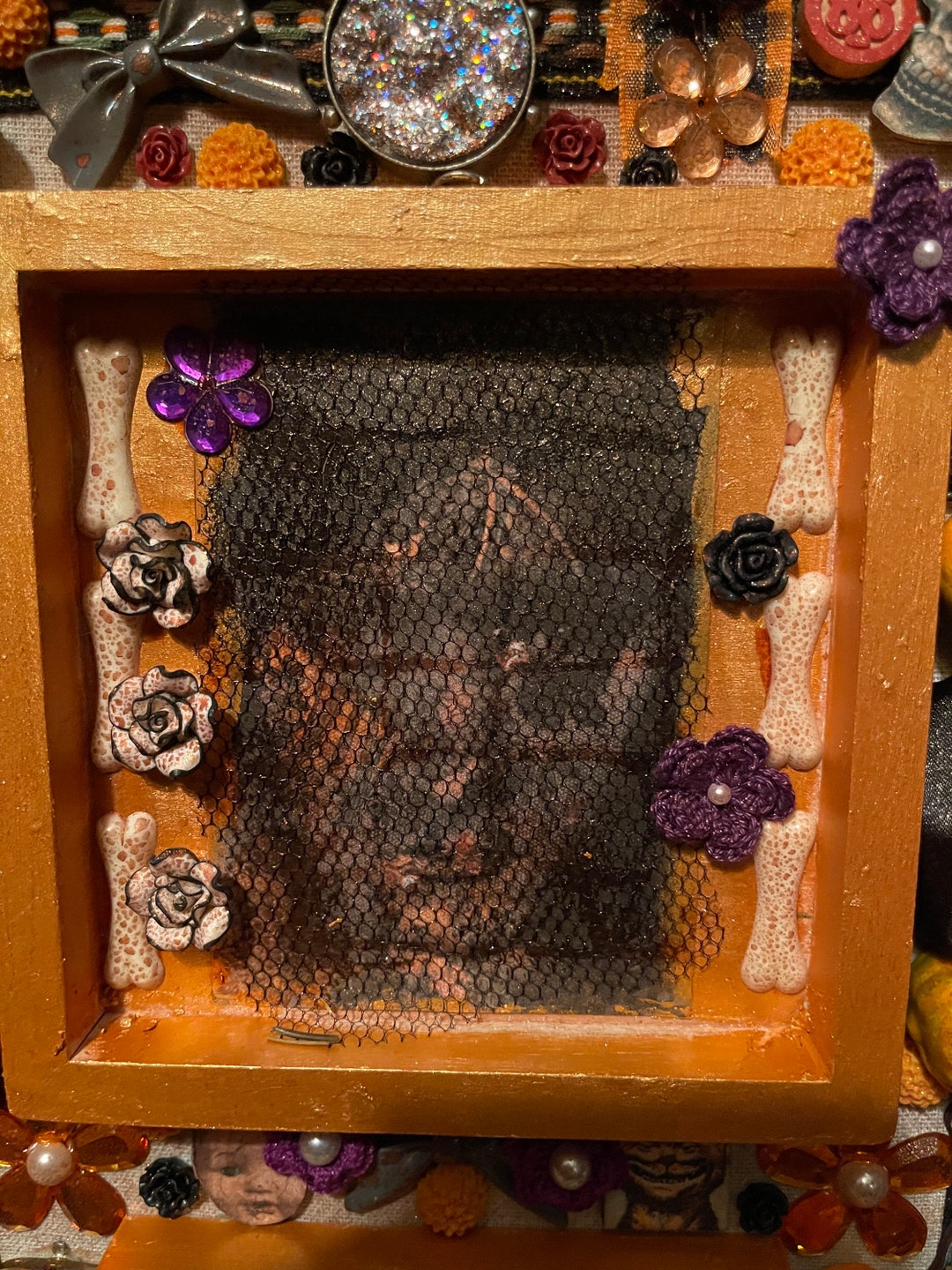 Fall Autumn Gloria Swanson Shadow Box Glass Box OOAK Artist Box Mixed ...